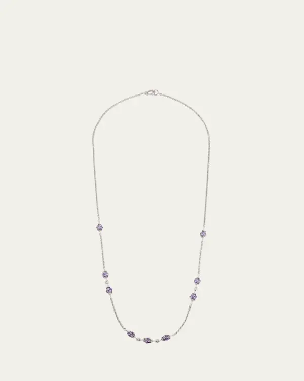 Paul Morelli 18k Sapphire And Diamond Dahlia Necklace - White Gold
