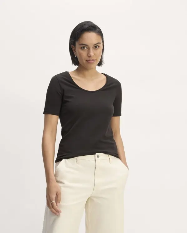 Everlane Form Scoop-neck T-shirt - Black
