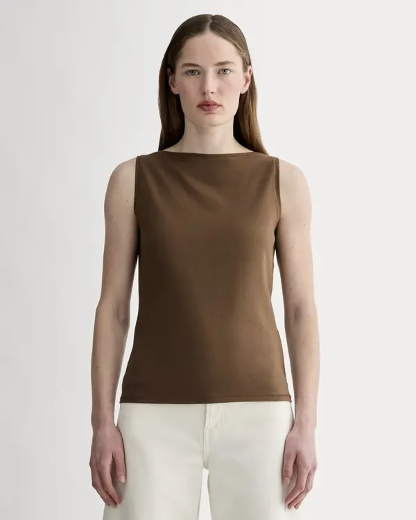 Everlane Boatneck Tank Top - Cocoa
