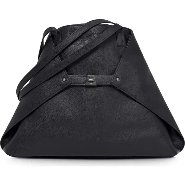 Akris Ai Medium Leather Tote - Black