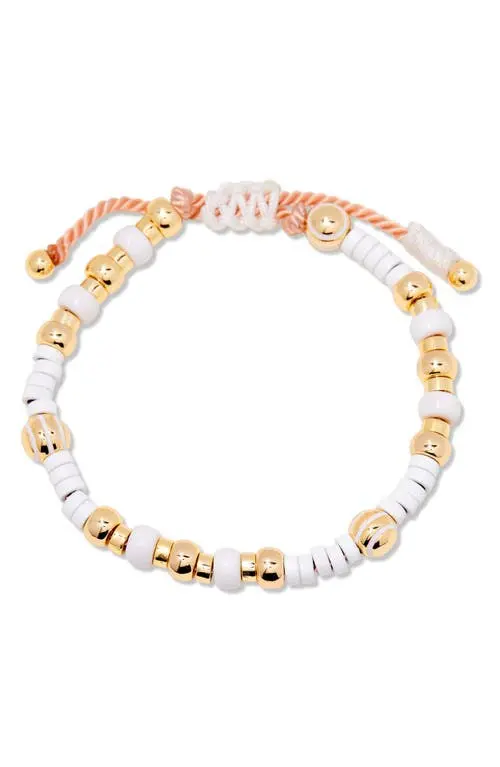 BROOK & YORK Cove Beaded Bracelet - Gold/ White