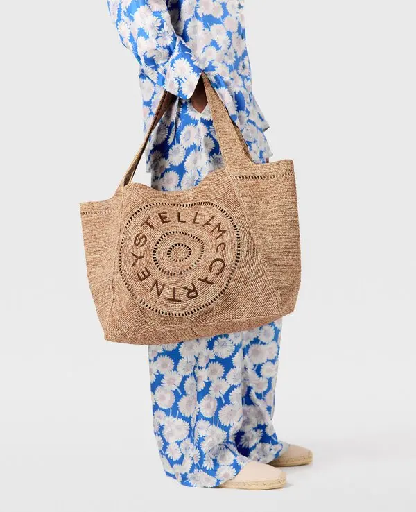 Stella McCartney Large Raffia Tote Bag - Beige