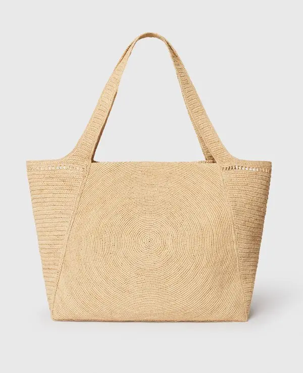 Stella McCartney Large Raffia Tote Bag - Beige