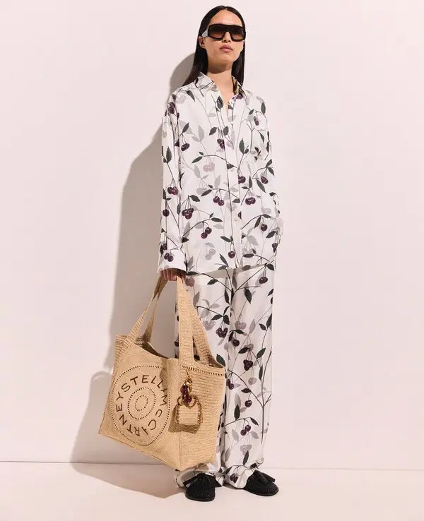 Stella McCartney Large Raffia Tote Bag - Beige
