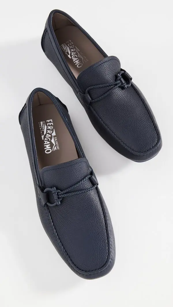 FERRAGAMO Front Driving Loafer - Blue Marine