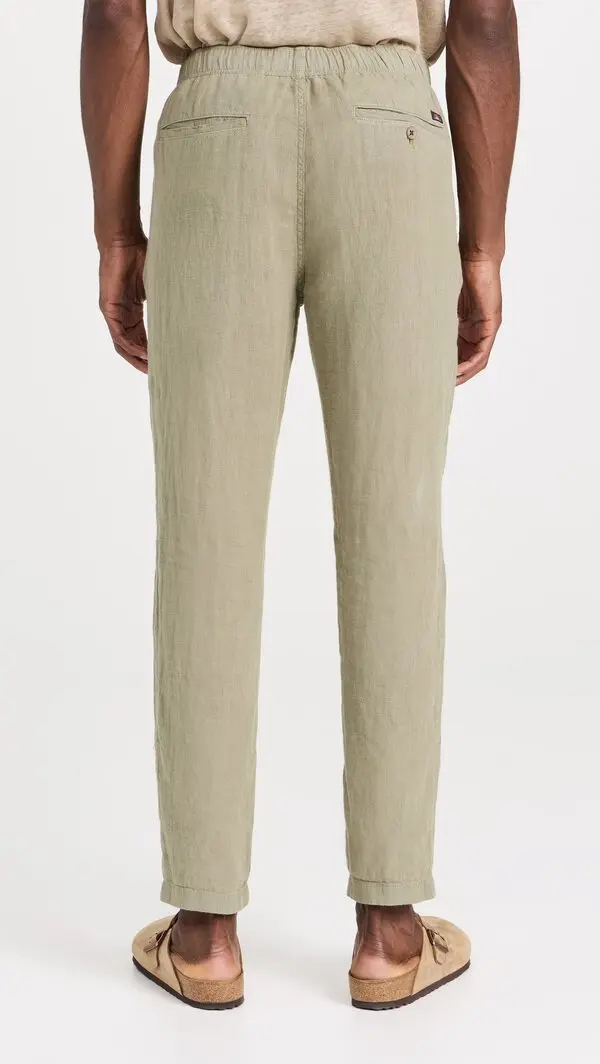 Faherty Brand Linen Drawstring Trousers - Canyon Olive