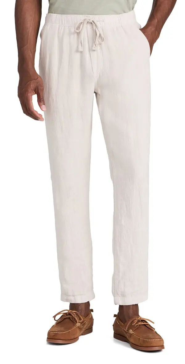 Faherty Brand Linen Drawstring Trousers - Weathered Sand