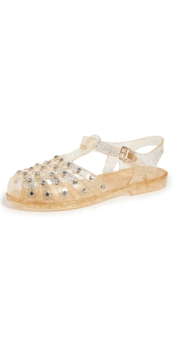 LOEFFLER RANDALL Rhys Jelly Studded Sandals - Champagne