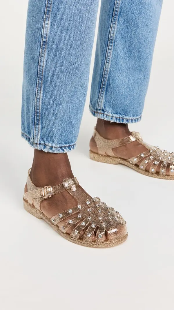 LOEFFLER RANDALL Rhys Jelly Studded Sandals - Champagne