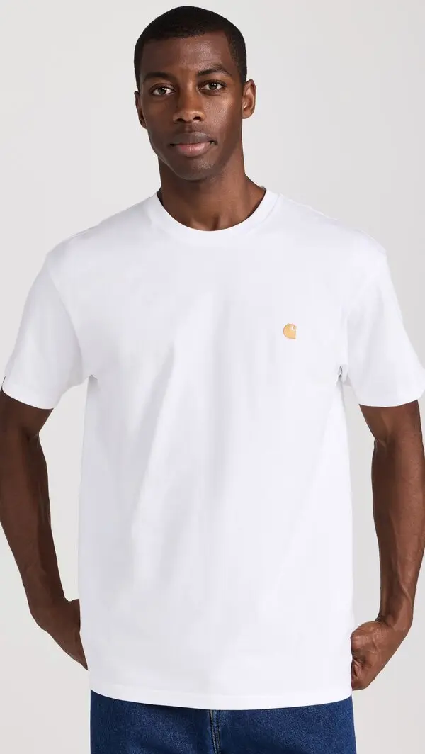Carhartt Work In Progress Short Sleeve Chase T-shirt - White/gold