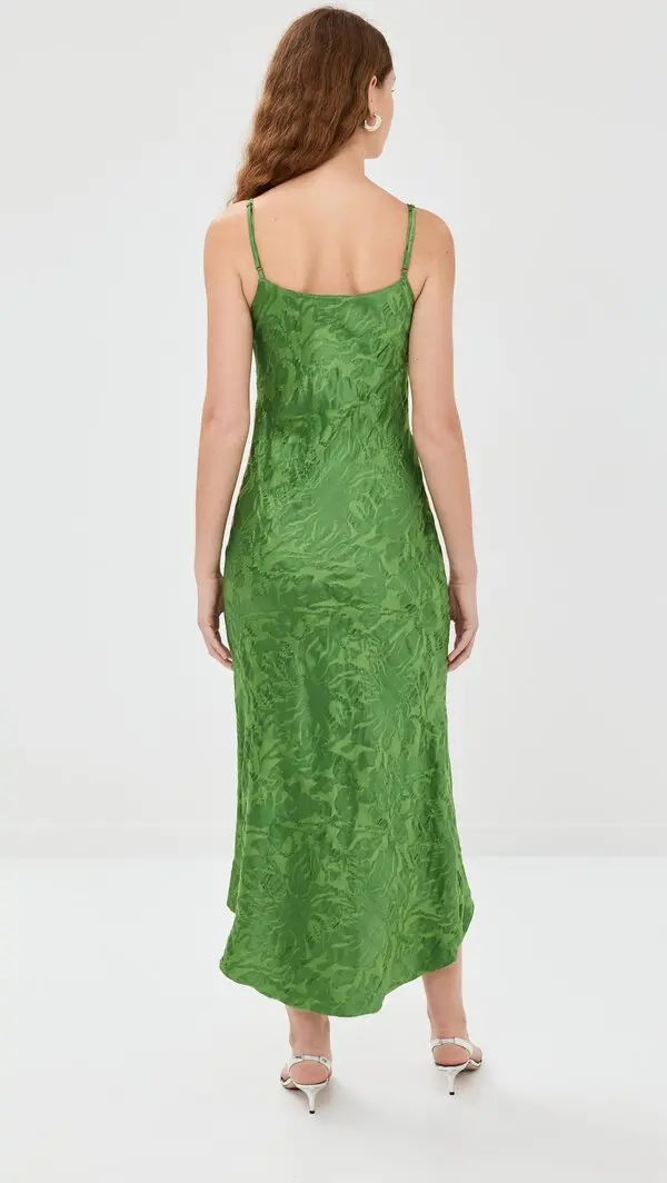 rosie assoulin green dress Ivy Green Linen Corset Dress