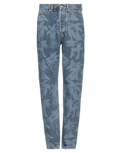 Palm Angels Cotton And Leather Jeans