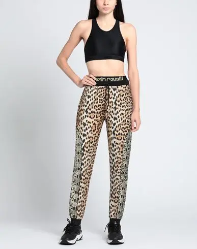 Roberto Cavalli Leopard Print Drawstring Tapered Leg Pants