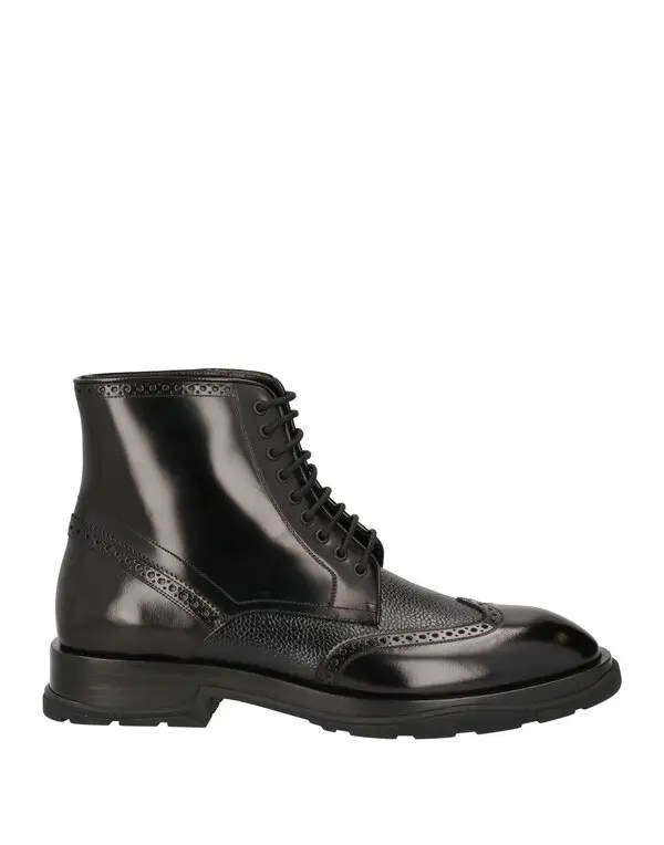 Alexander McQueen Lace-up Leather Ankle Boots