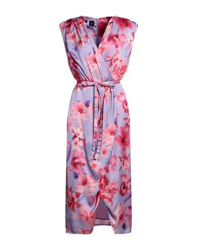 Pinko Midi Satin Floral-print Dress - Purple