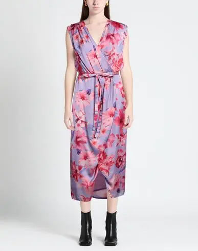 Pinko Midi Satin Floral-print Dress