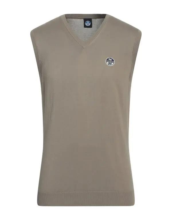NORTH SAILS Knitted Cotton Sleeveless Sweater - Beige