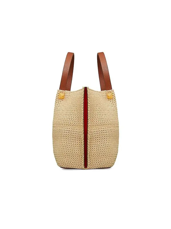 Valentino Garavani Straw Tote Bag - Saddle Brown Natural