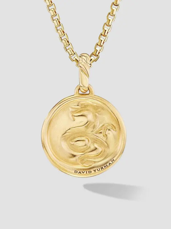 David Yurman Dragon Amulet In 18k Yellow Gold With Diamonds