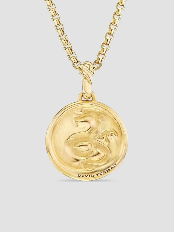 David Yurman Dragon Amulet In 18k Yellow Gold With Diamonds
