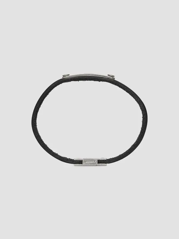 Saint Laurent Plaque Bracelet In Leather
