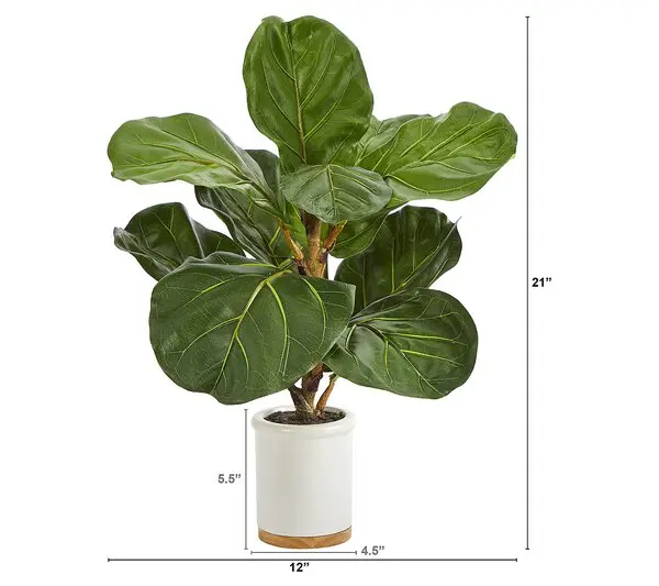 NEARLY NATURAL 21' Fiddle Leaf Artificial Tree