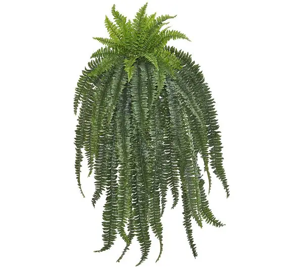 NEARLY NATURAL 58' Boston Fern Artificial Hangi Ng Plant - One-color