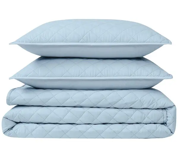 CANNON Solid Percale King 3-piece Quilt Set