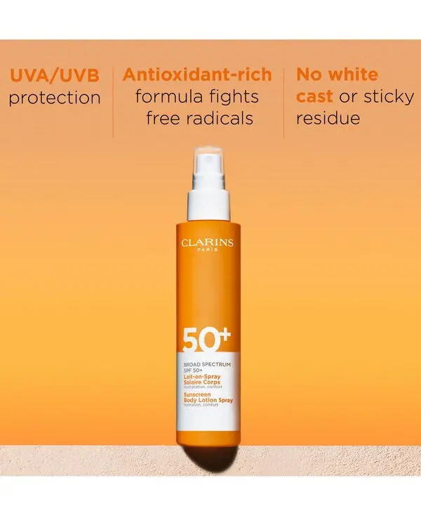 Clarins Sunscreen Body Lotion Spray Broad Spectrum Spf 50 - No Color