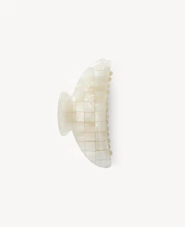 MACHETE Midi Heirloom Claw Clip - Opalite Shell Checker