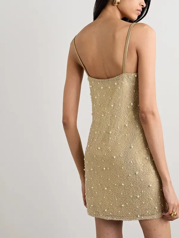 Sara Cristina Mare Embellished Tulle Mini Dress In Gold - 50% Off |  Editorialist