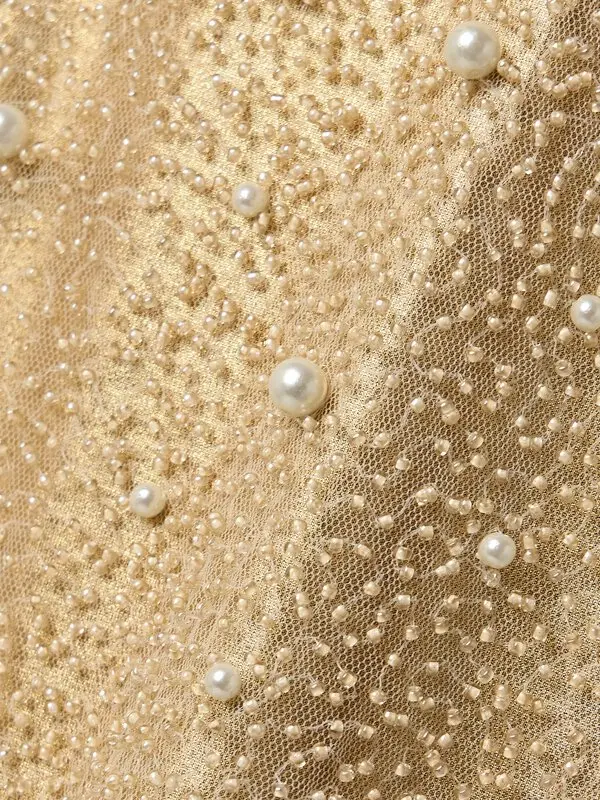 Sara Cristina Mare Embellished Tulle Mini Dress In Gold - 50% Off |  Editorialist