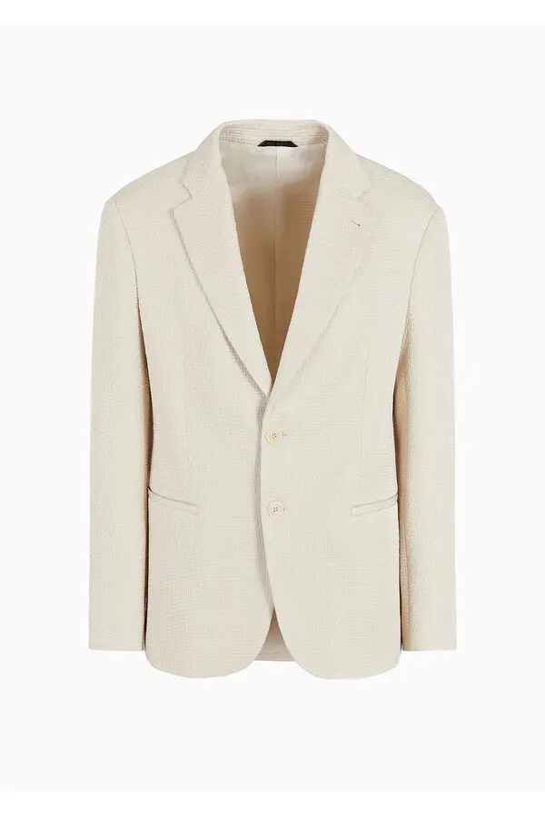 Giorgio Armani Single-Breasted Jacket In A Quilted Silk Blend