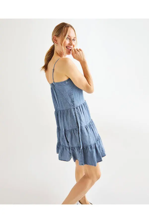 Splendid Indigo Shannon Tier Mini Dress In Navy - 73% Off | Editorialist