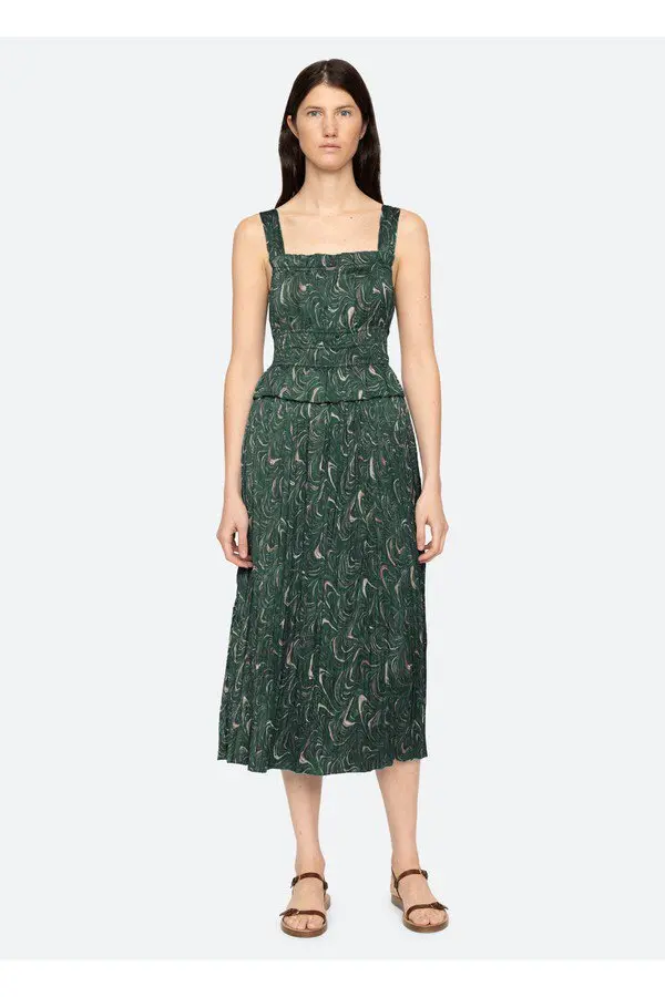 Sea Amara Ruched Dress In Green - 60% Off | Editorialist