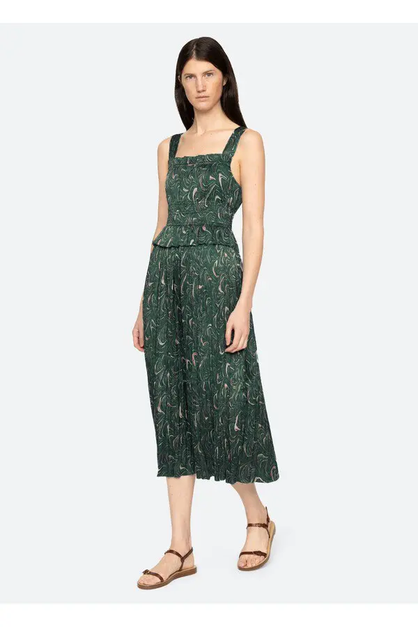 Sea Amara Ruched Dress In Green - 60% Off | Editorialist