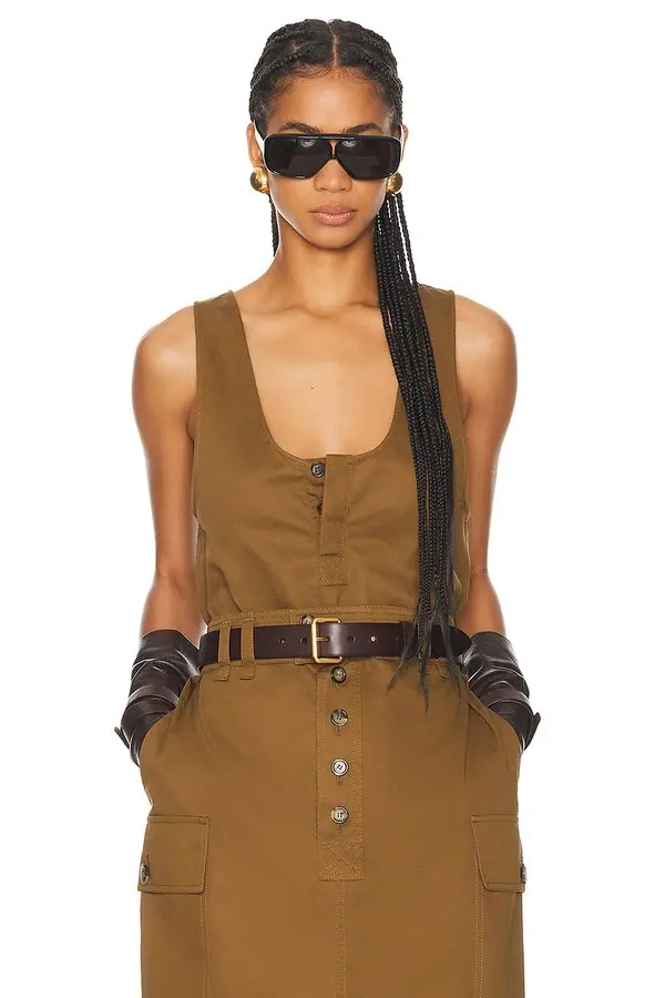 Saint Laurent Tank Top - Kaki