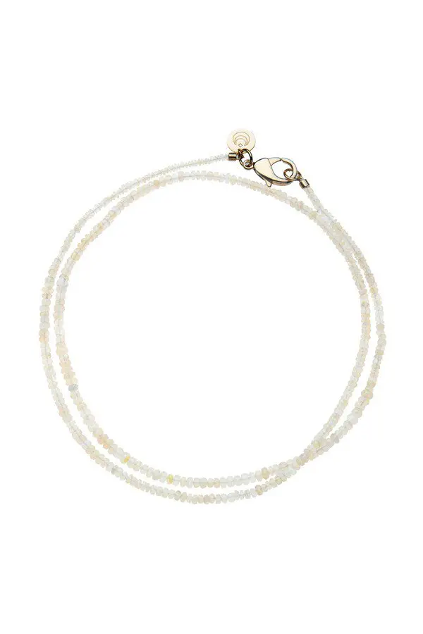 JANE WIN Diamond Cut Beaded Necklace - White