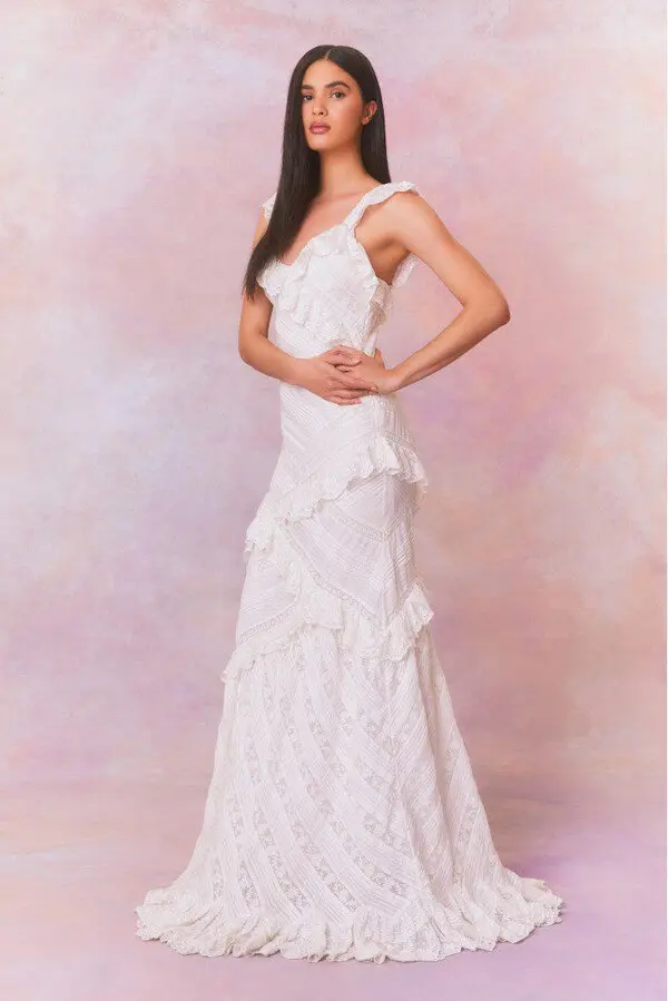 Loveshackfancy Lalika Lace Maxi Dress In White - 30% Off | Editorialist