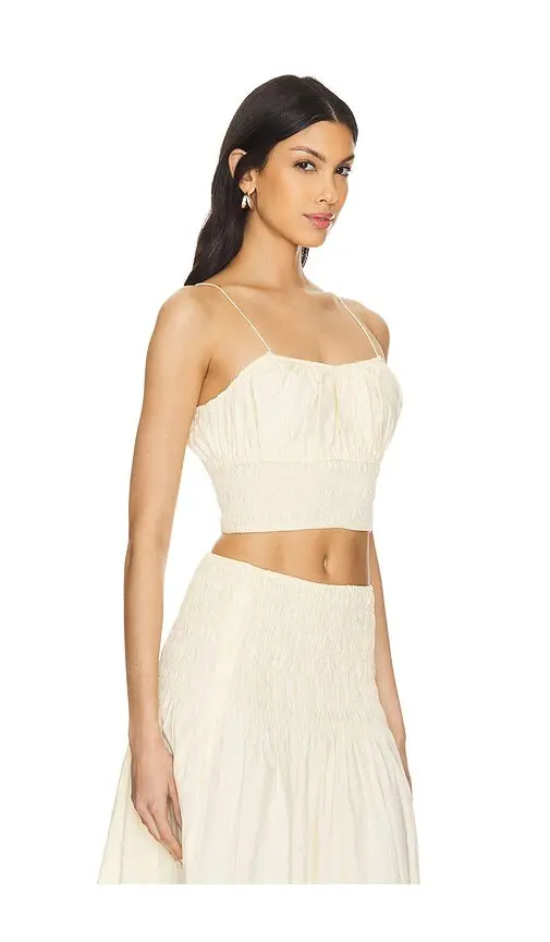 Faithfull The Brand Baia Smocked Top - Lemon