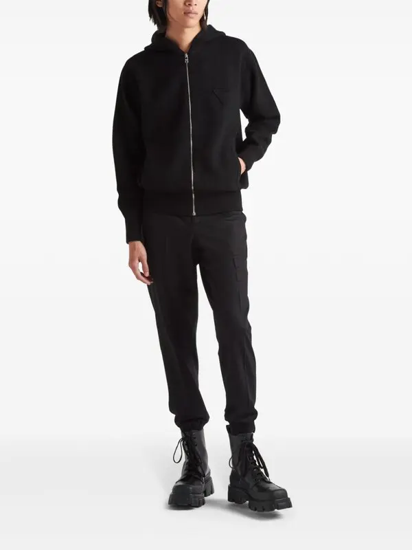 Prada Cashmere Knitted Zip-up Hoodie