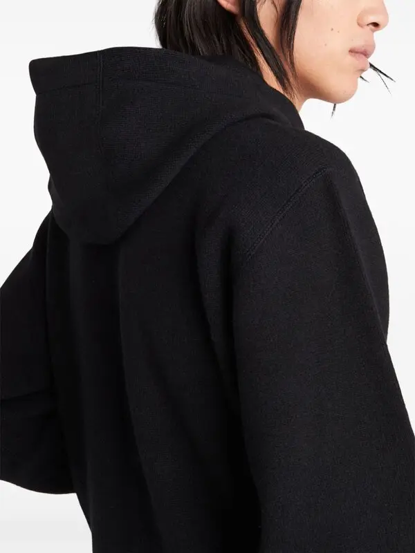 Prada Cashmere Knitted Zip-up Hoodie