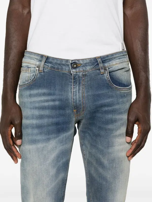 SALVATORE SANTORO Distressed Slim-cut Jeans