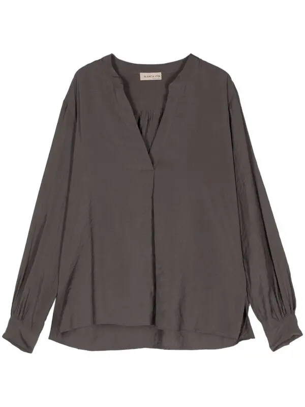 BLANCA VITA Band-collar Blouse