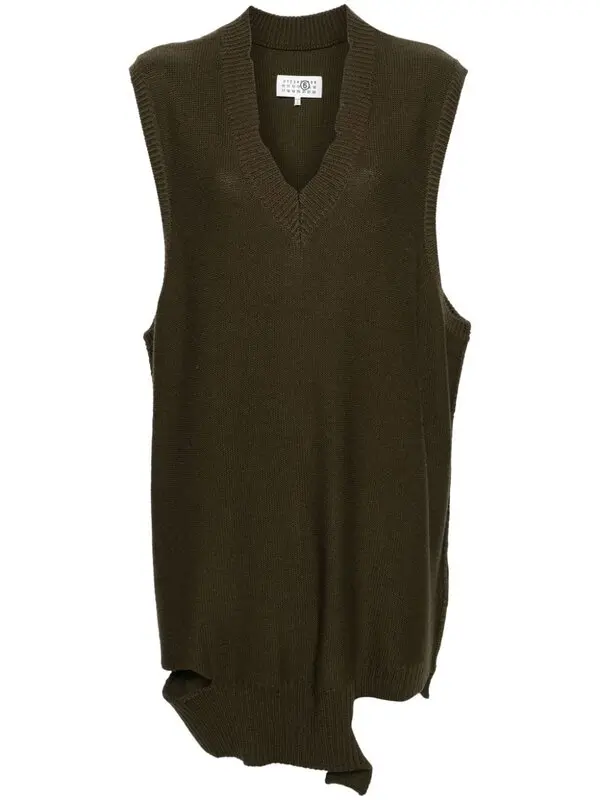 MAISON MARGIELA Sleeveless Knitted Minidress - Green