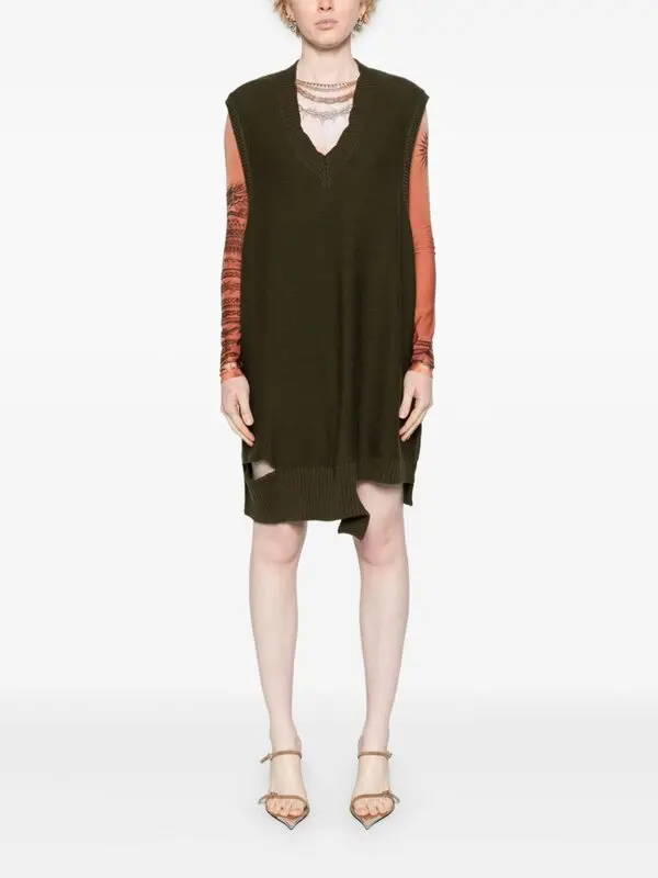 MAISON MARGIELA Sleeveless Knitted Minidress - Green
