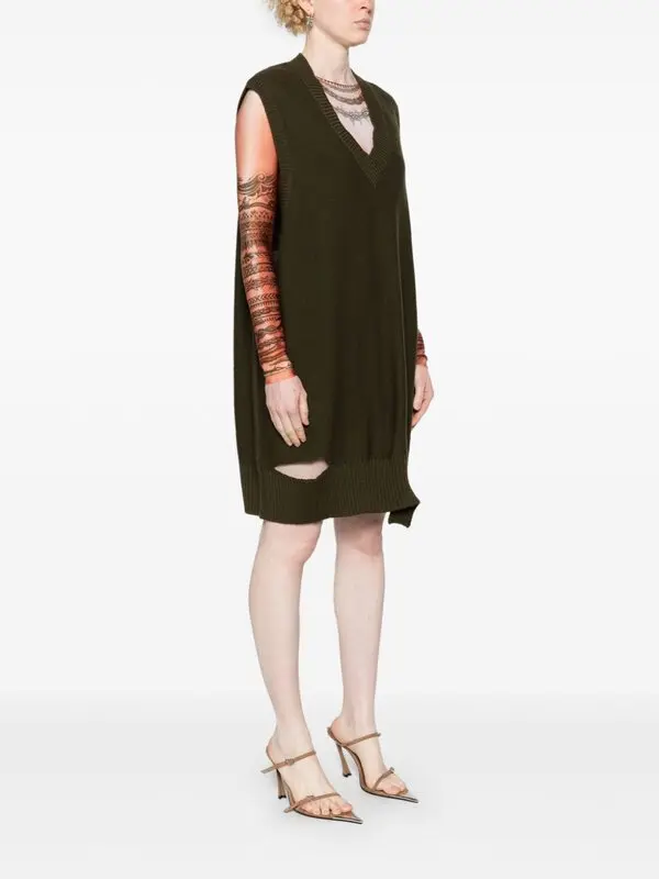 MAISON MARGIELA Sleeveless Knitted Minidress - Green
