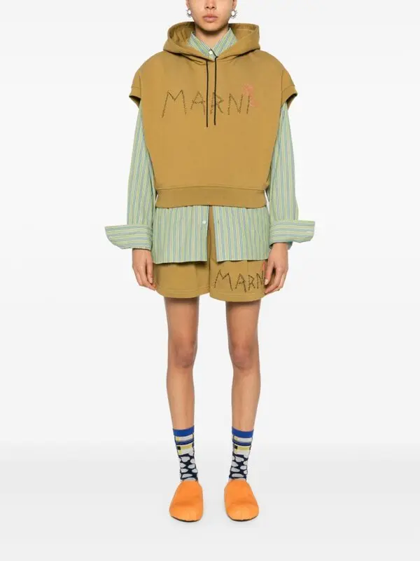 Marni Logo-embroidered Track Shorts