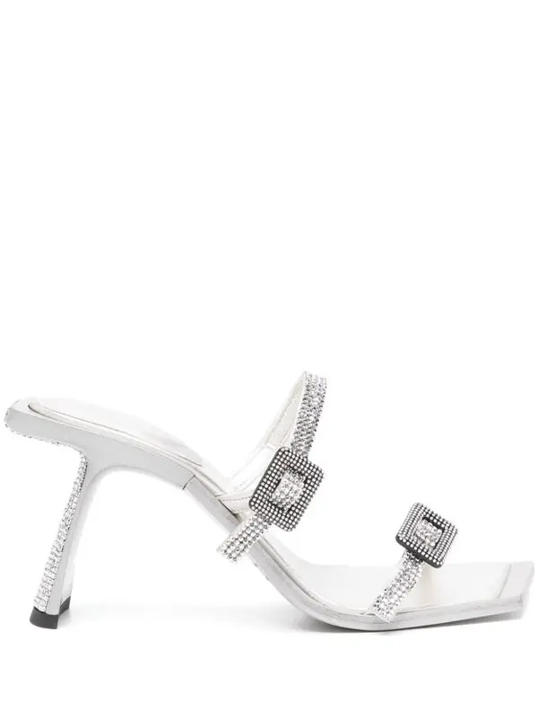 Benedetta Bruzziches Crystal-embellished Leather Sandals - Silver