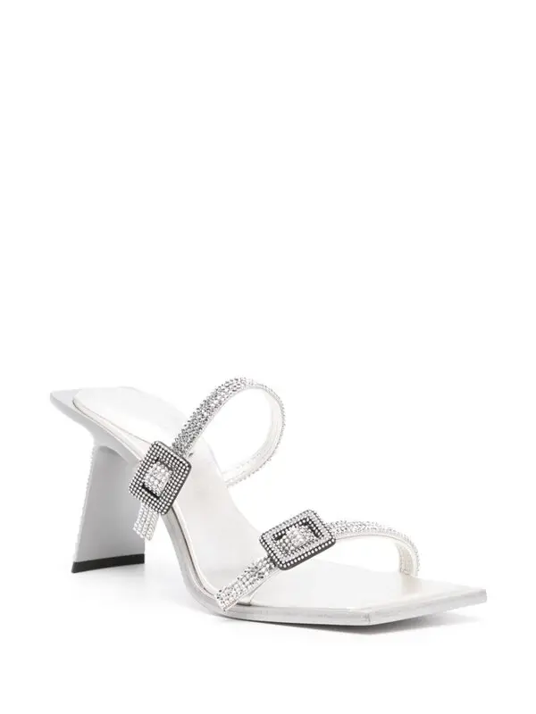 Benedetta Bruzziches Crystal-embellished Leather Sandals - Silver